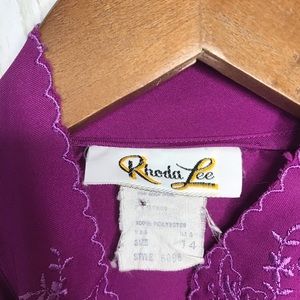 Rhoda Lee | Tops | Rhoda Lee Vintage Purple Blouse 4 | Poshmark